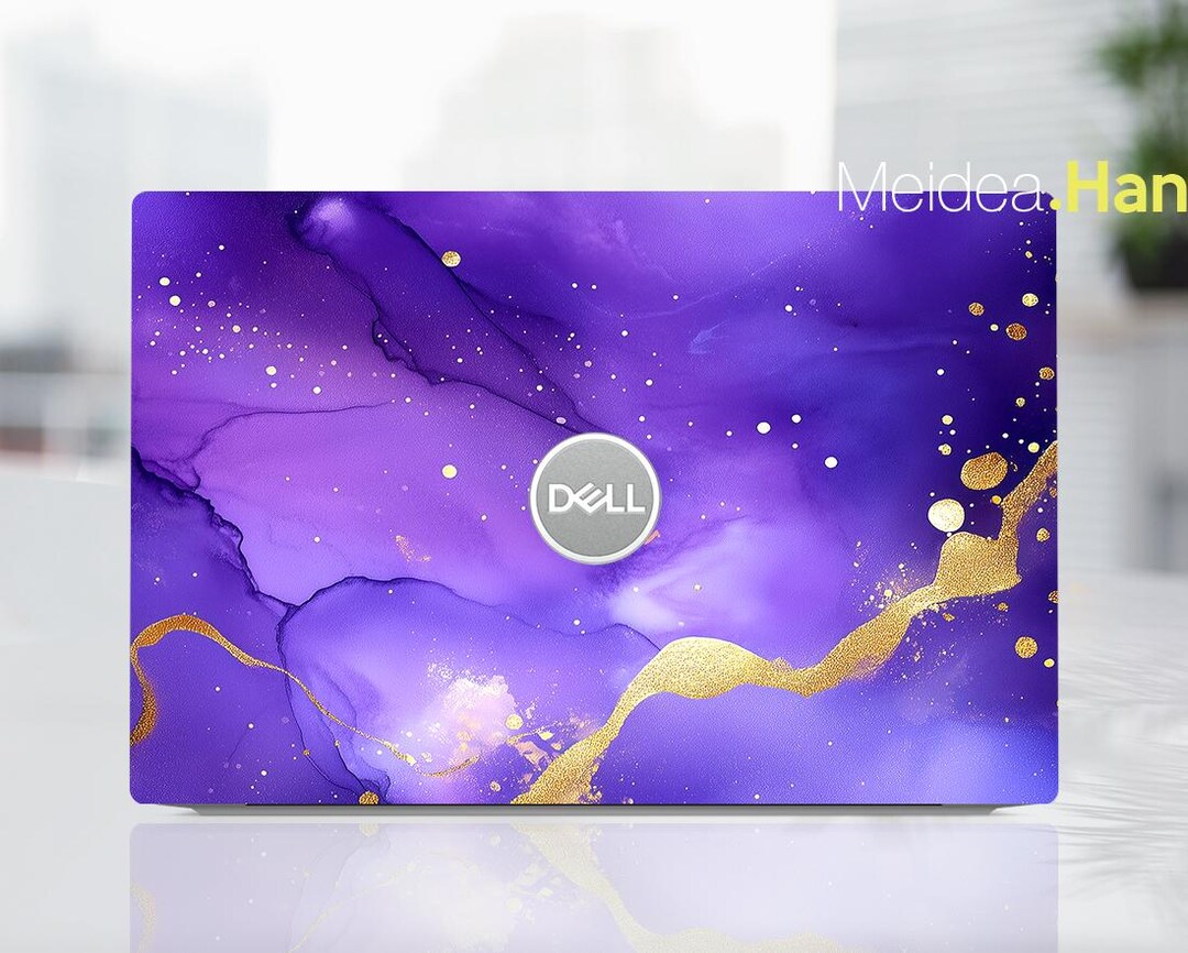 Dell Laptop Skins Unique Gift Personalized Sticker Vinyl Decals Purple ...