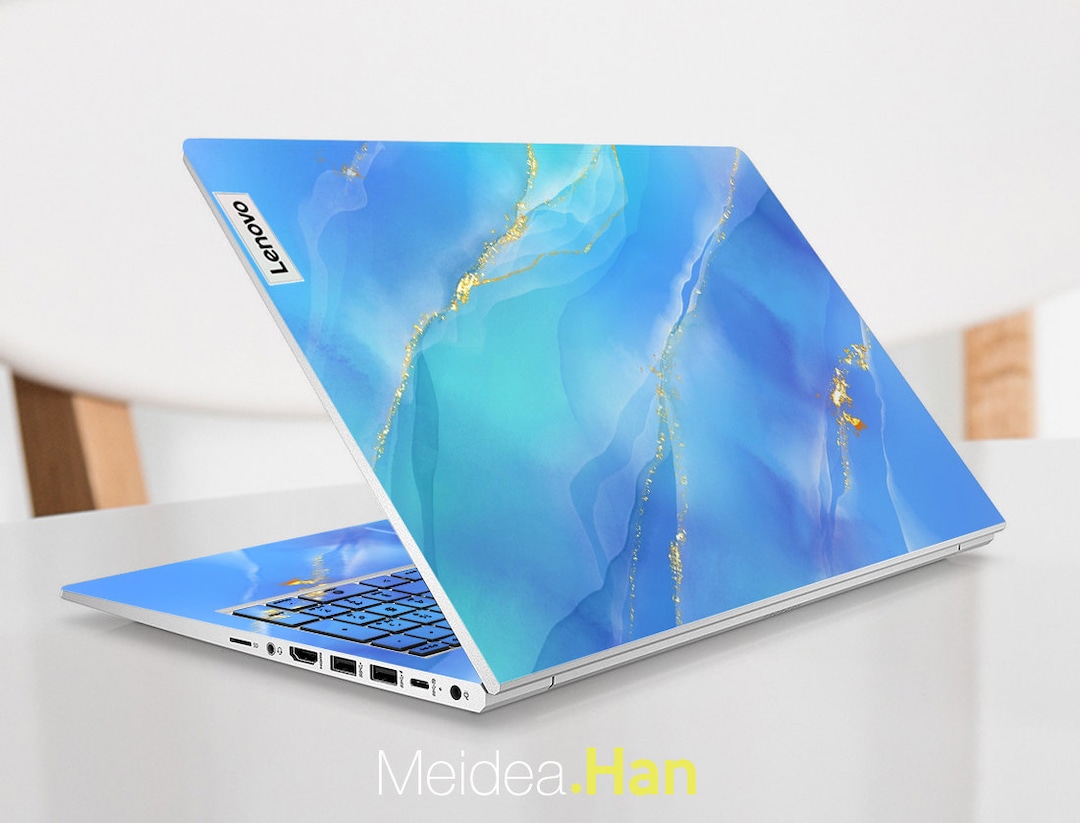 Lenovo Legion Laptop Skin Decals Personalized Gift Blue Marble Vinyl ...