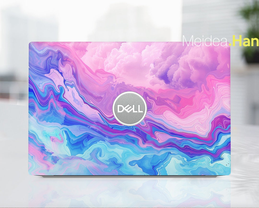 Custom Laptop Skin Dell Decals Personalization Gift Romantic Pink Sky ...