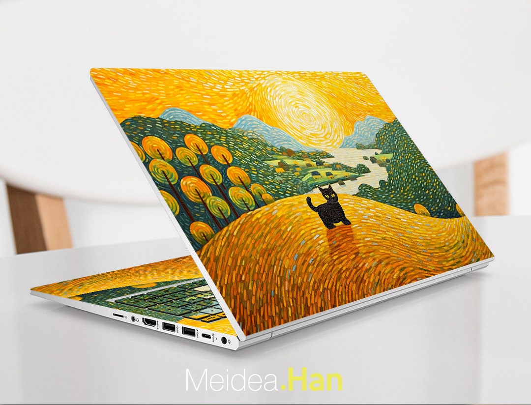 Custom Laptop Skin Hp Envy Vinyl Decals Personalised Yellow Oil ...
