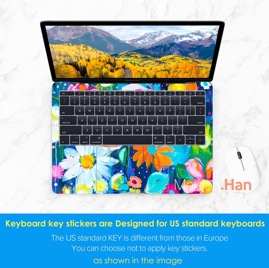 MacBook Accessorie Back to School Gift Unique Flowers Design Mac Pro ...