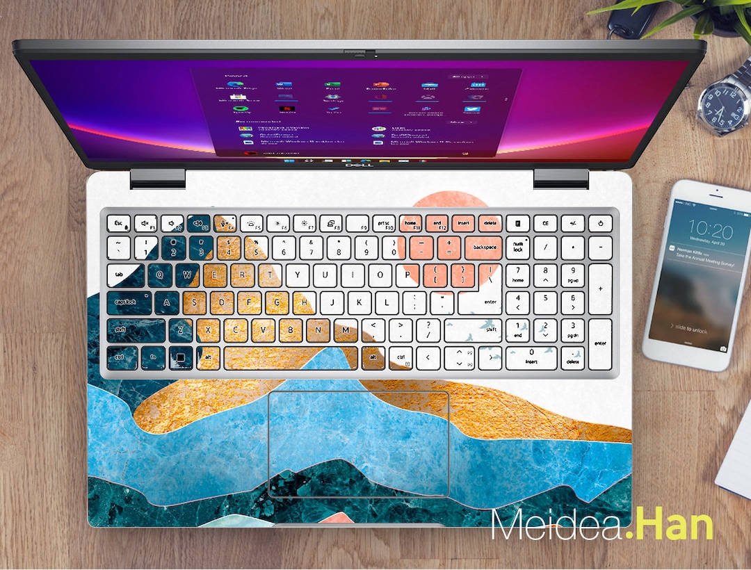 Laptop Skin for Dell Inspiron 15 Personalized Customizable Marble Vinyl ...