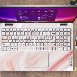 Lenovo Laptop Skins Ideapad 3 Personalized Gift Pink Simple Lines ...