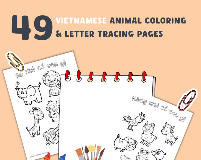 Printable Vietnamese Coloring and Letter Tracing Pages 49 Pages ...