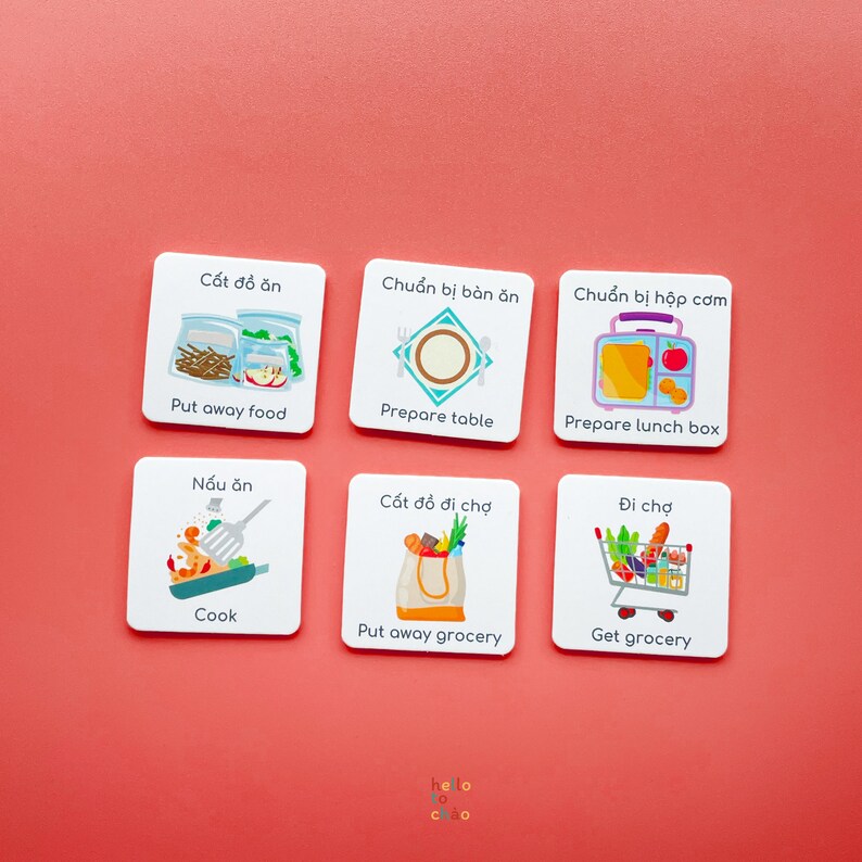 Bilingual Vietnamese Kids Chores Chart, Gift Ideas for Vietnamese Kids ...