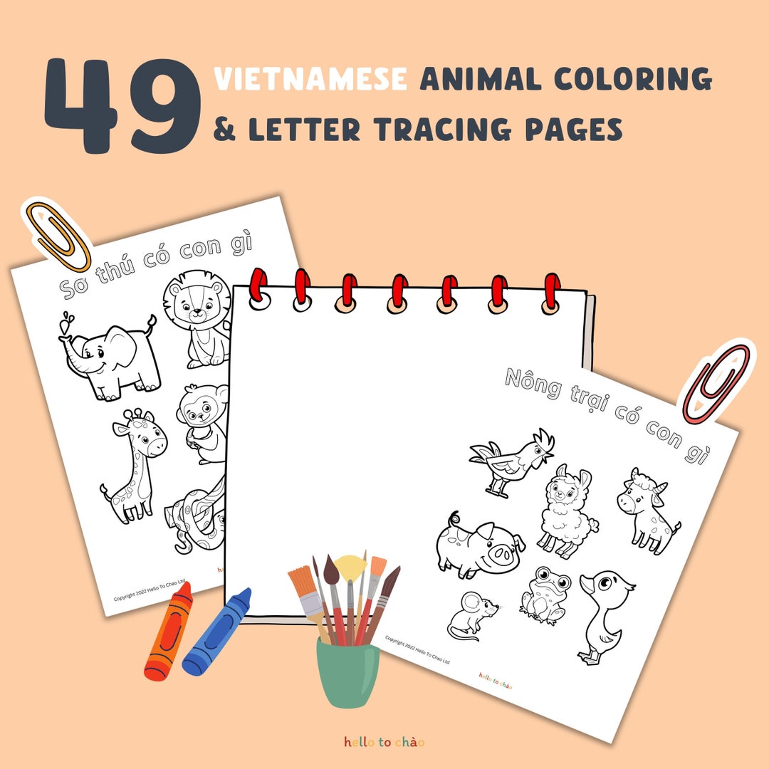 Printable Vietnamese Coloring and Letter Tracing Pages 49 Pages ...