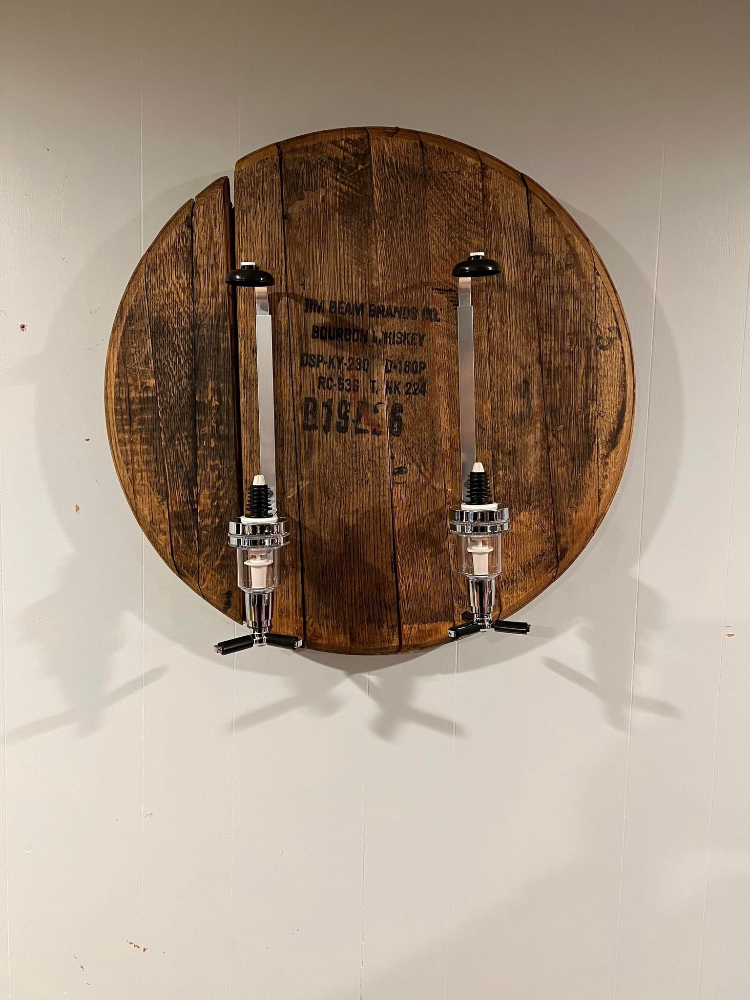 Whiskey Barrel Lid With Liquor Dispenser - Etsy