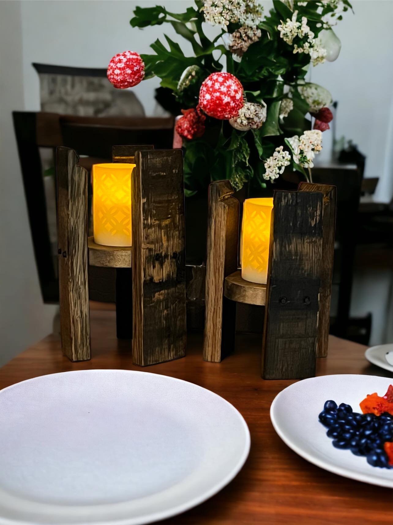 Whiskey Stave Candle Holder, Rustic Candleholder, Barrel Stave Candle ...