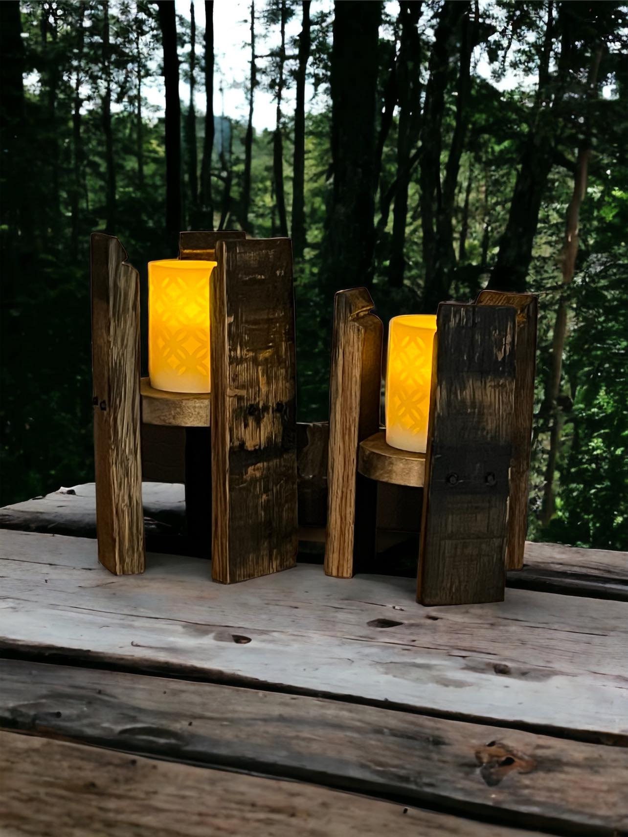 Whiskey Stave Candle Holder, Rustic Candleholder, Barrel Stave Candle ...