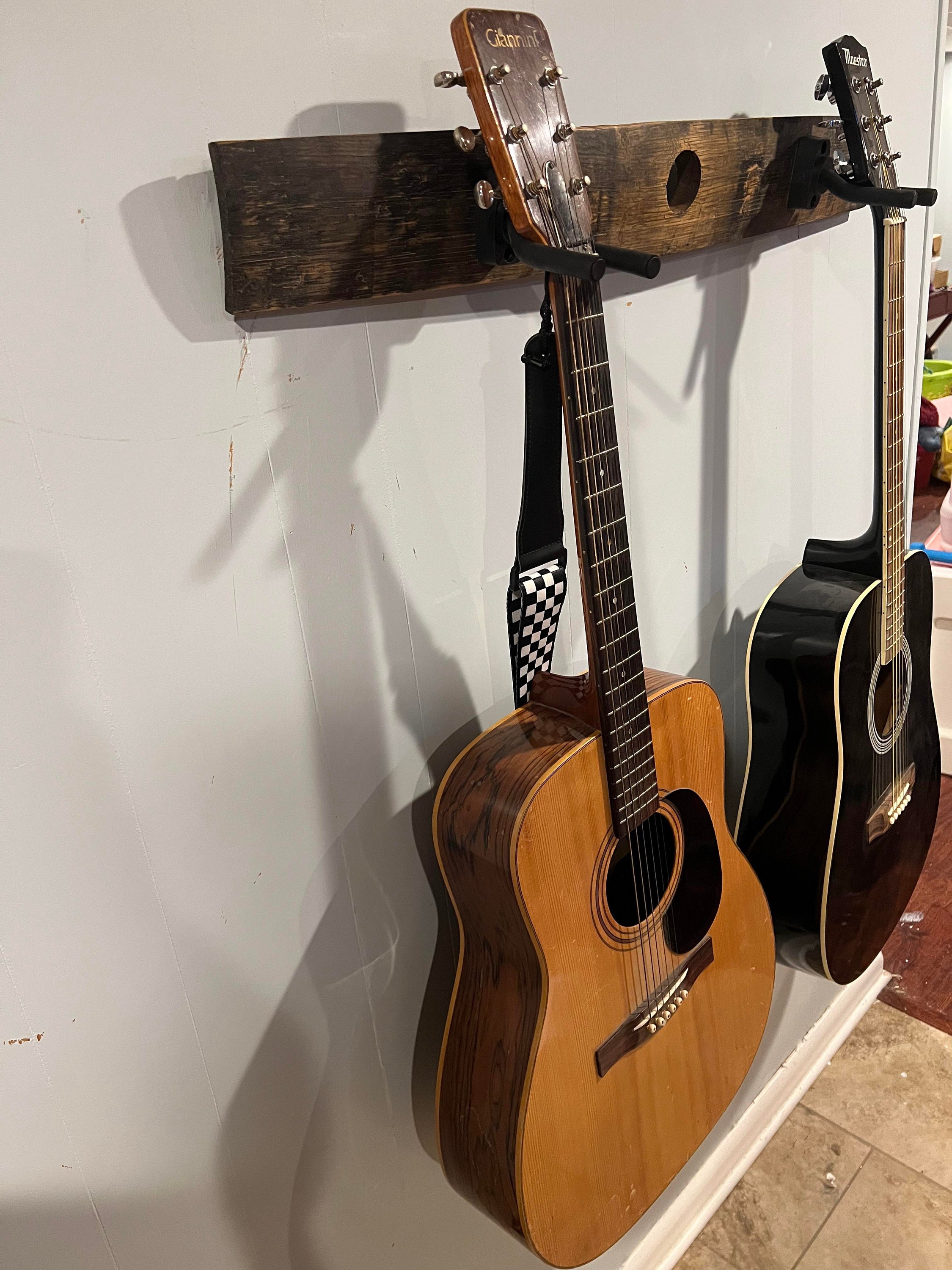 Whiskey Barrel Guitar Holder, Rustic Guitar Rack, Whiskey Stave Guitar ...