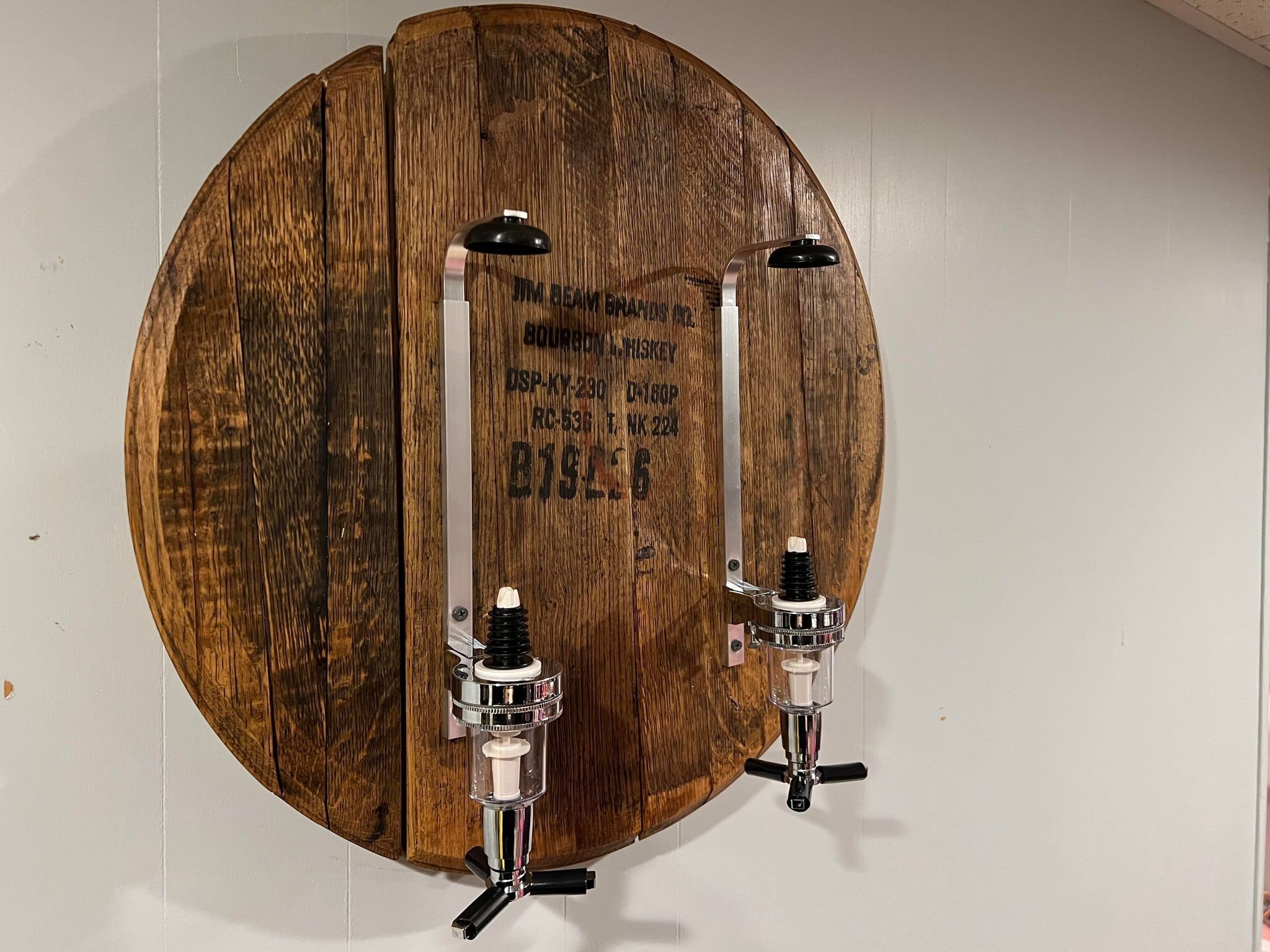 Whiskey Barrel Lid With Liquor Dispenser - Etsy