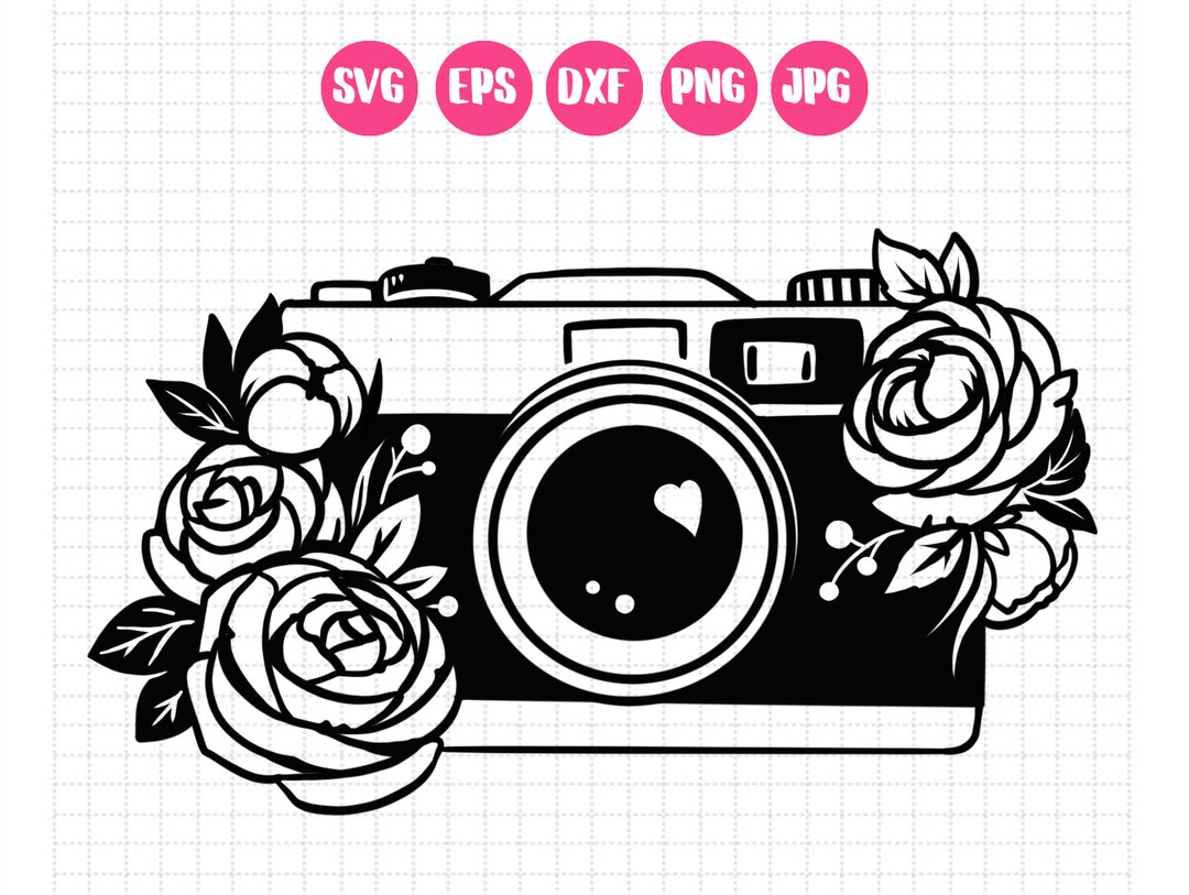 Floral Photo Camera - Camera SVG - Photographer Clipart - Etsy