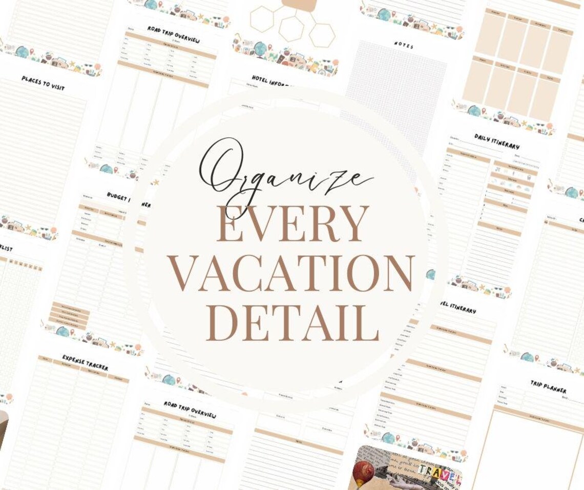 Travel Planner Printable PDF | Holiday Roadtrip Vacation Daily ...