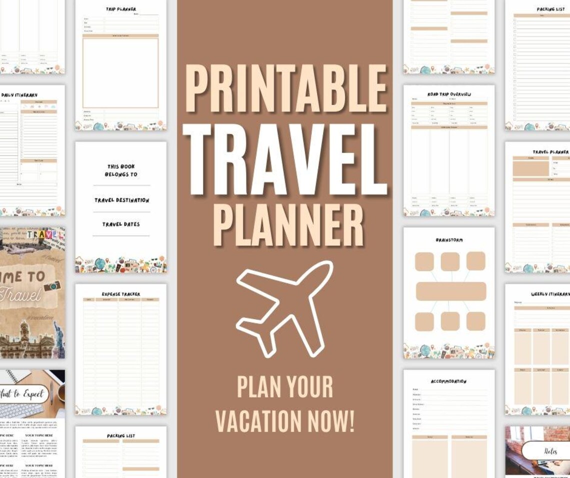 Travel Planner Printable PDF | Holiday Roadtrip Vacation Daily ...