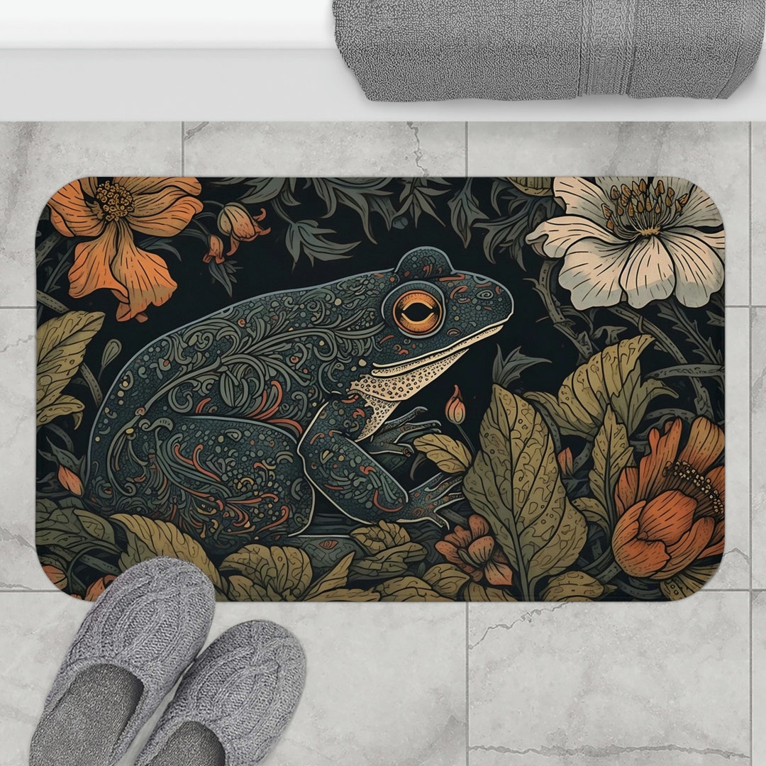 Frog Bath Mat William Morris Inspired Bathroom Mat Main I Love Frogs ...