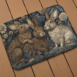 Rabbit Bath Mat William Morris Inspired Bathroom Mat Woodland Animals ...
