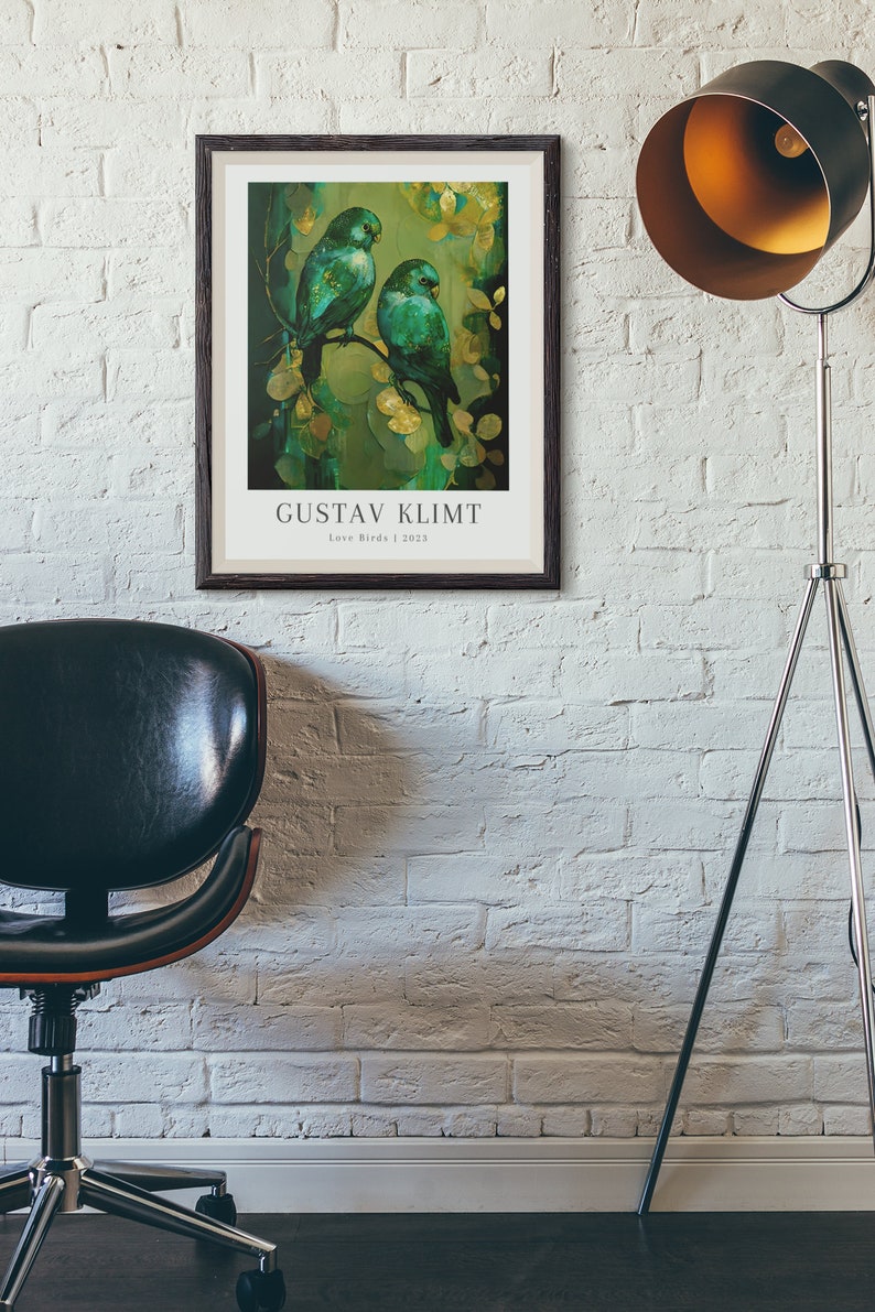 Gustav Klimt Inspired Bird Poster Print 3 Piece Wall Art - Etsy