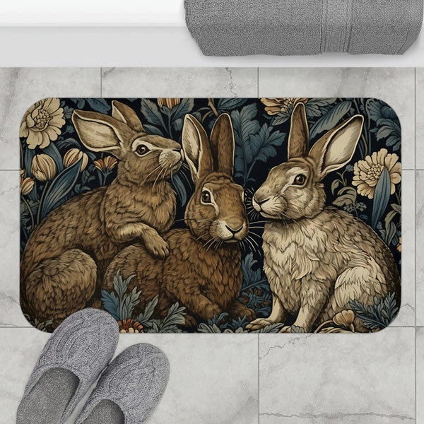 Rabbit Bathroom Rug - Etsy
