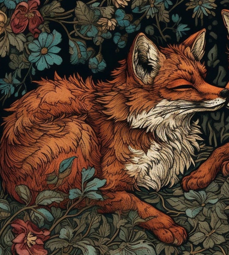 Red Fox Bath William Morris Decor Inspired Forestcore Bathroom - Etsy