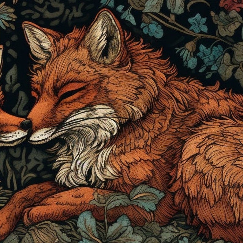 Red Fox Bath William Morris Decor Inspired Forestcore Bathroom - Etsy