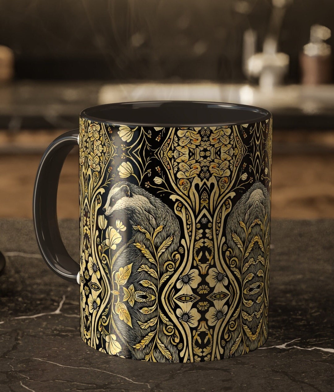 Badger Mug Gift William Morris Inspired Ceramic Mug Animal - Etsy