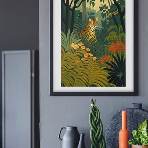Henri Rousseau Inspired Print Tiger Wall Art Print Jungle Decor African ...