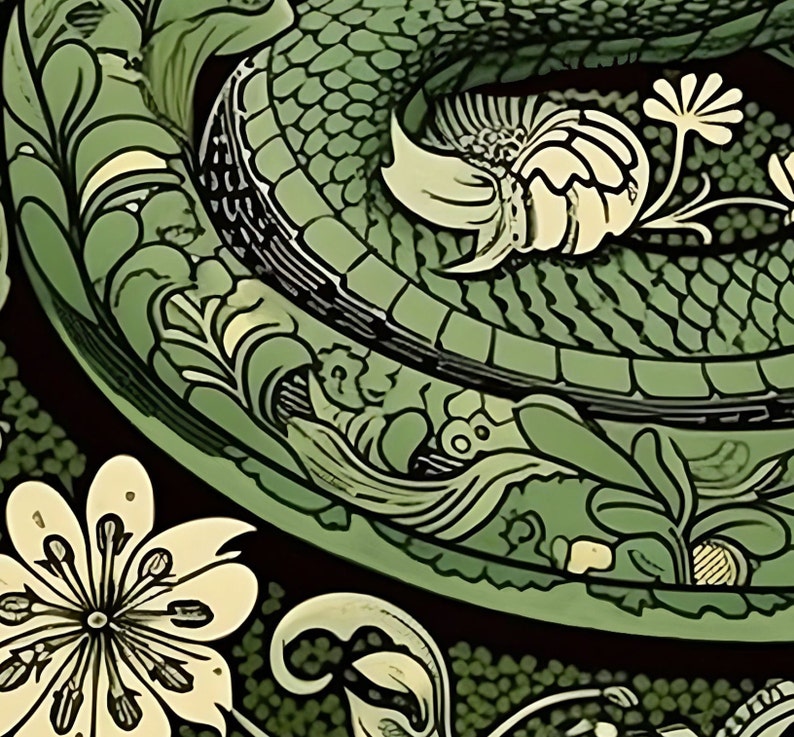 William Morris Inspired Small Snake Desk Top Mousepad / - Etsy
