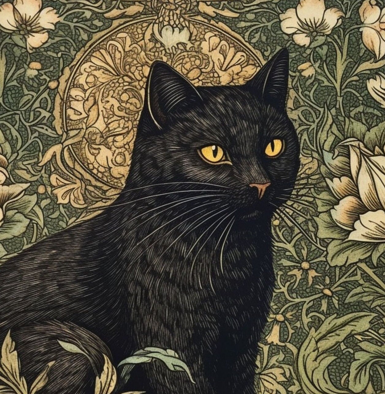 Black Cat Tote Bag Aesthetic / Forestcore Animal Lover - Etsy