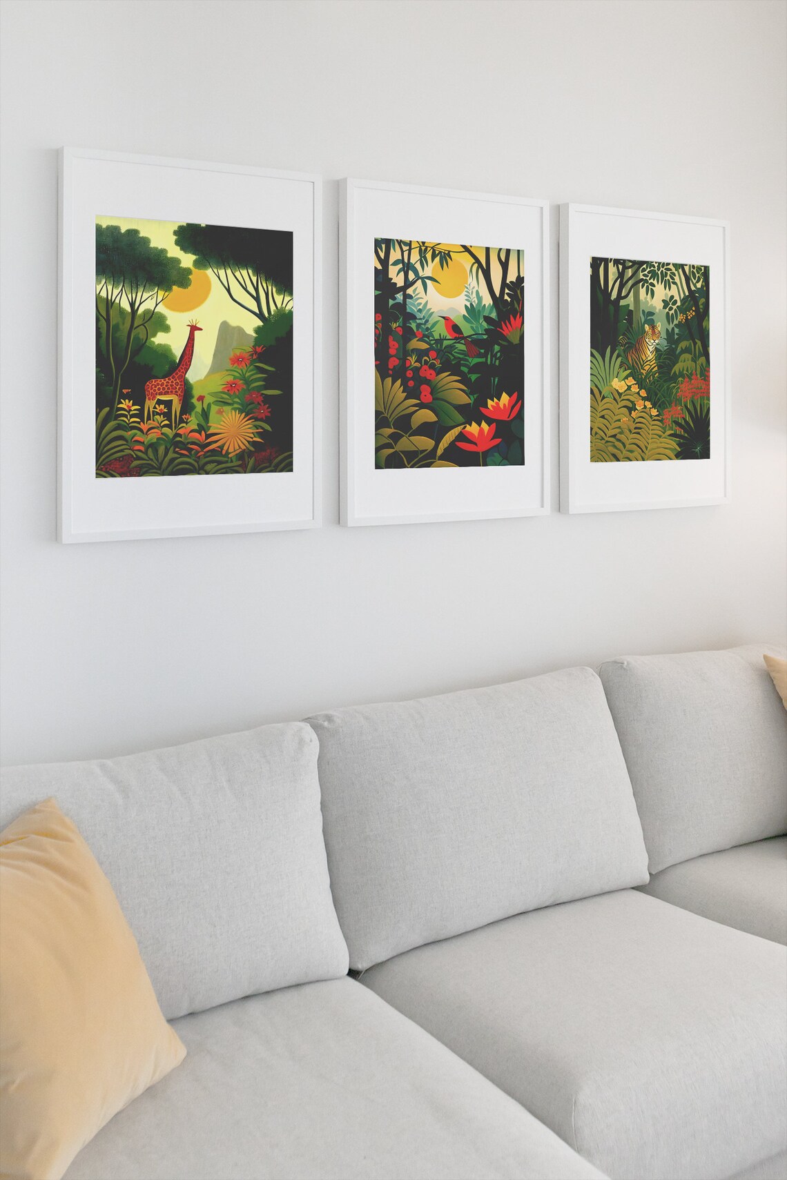 Henri Rousseau Inspired Print Tiger Wall Art Print Jungle - Etsy