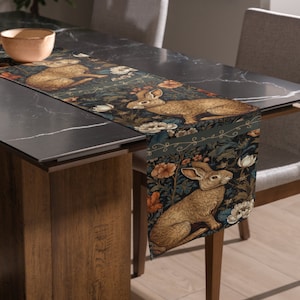 Cottagecore Rabbit Table Runner Dining Room Decor Farmhouse Table Top ...