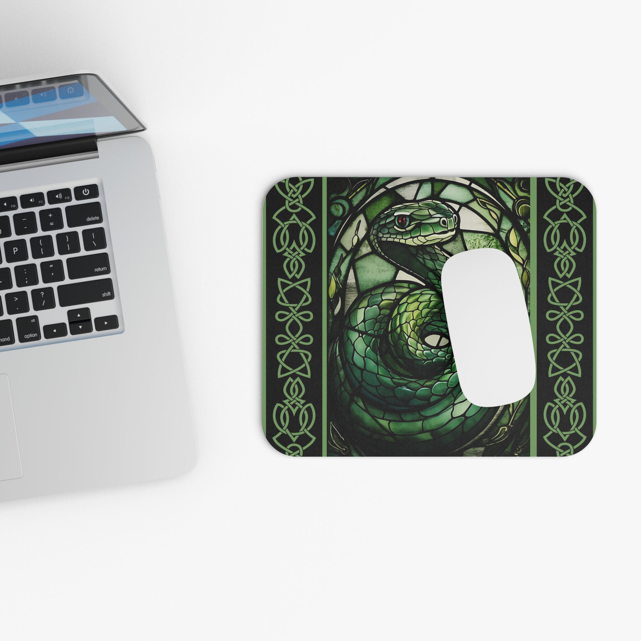 Cottagecore Snake Mousepad Aesthetic / Gothic Faux Stained Glass Animal ...