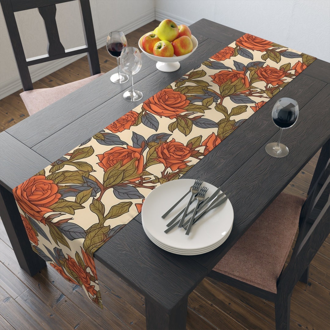 June Birth Month Floral Table Runner Rose Birth Flower Unique Table ...