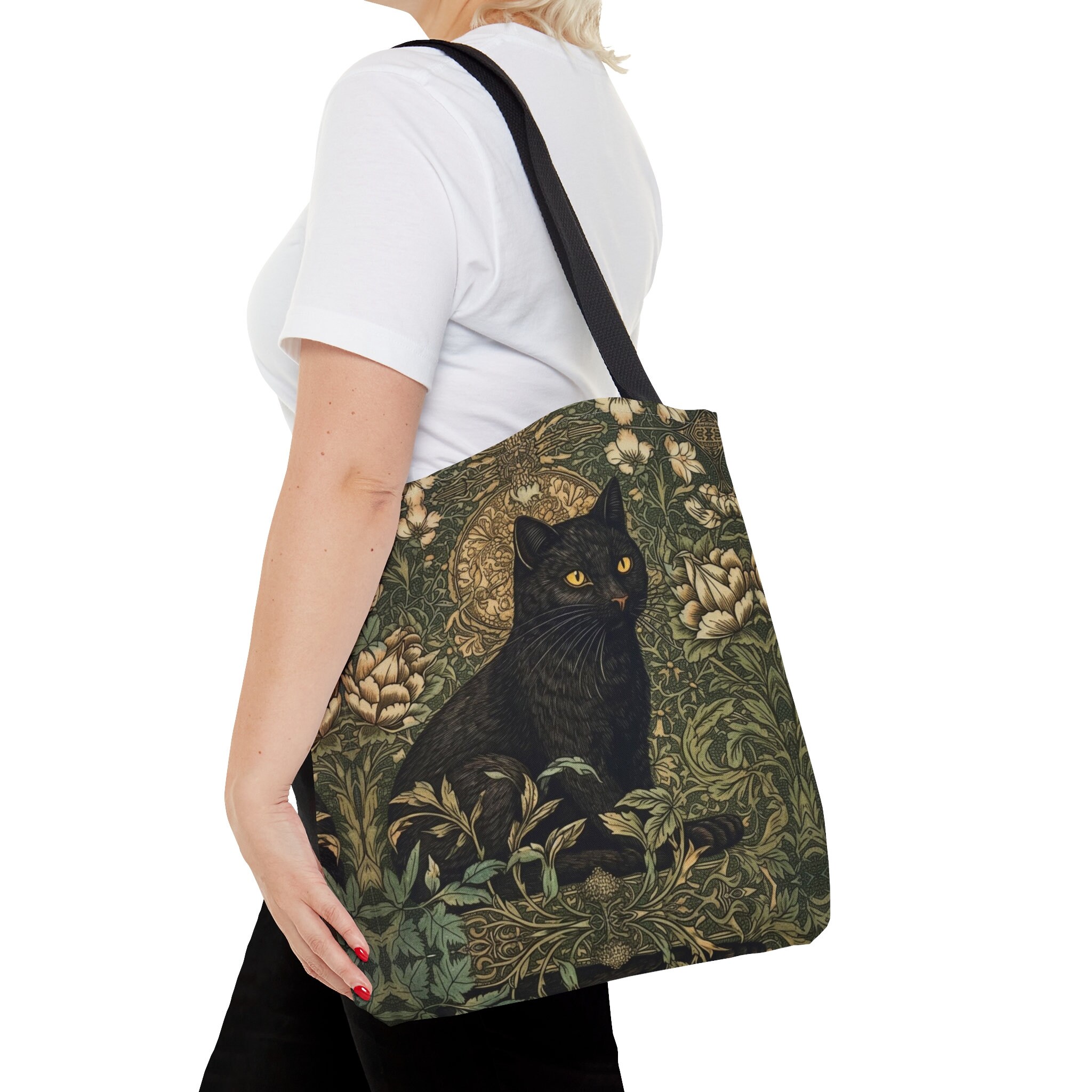 Black Cat Tote Bag Aesthetic / Forestcore Animal Lover - Etsy