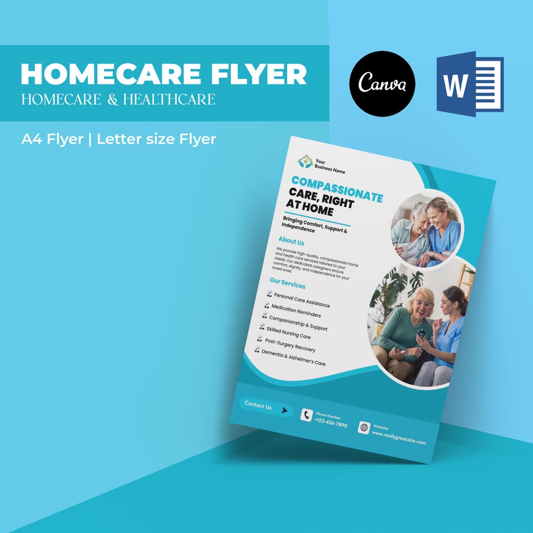 Editable Home Care Flyer | Domiciliary Care Agency Flyer | Home Health ...