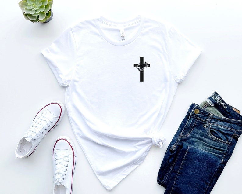 Cross With Crown of Thorns Shirt, Jesus Shirt, Christian T-shirt ...