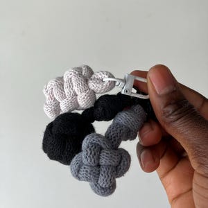 Chunky Knotted Keychain & Bag Charm, Cozy Paracord - Colorful Cotton ...