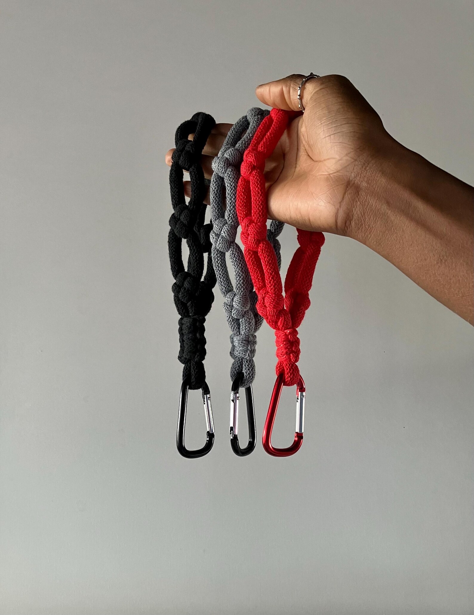 Knotted Rope Wristlet, Carabiner Wrist Strap, Cozy Paracord - Unknot ...