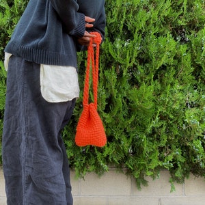 Woven Bucket Bag With Convertible Strap in Royal Blue Handmade Cloud ...