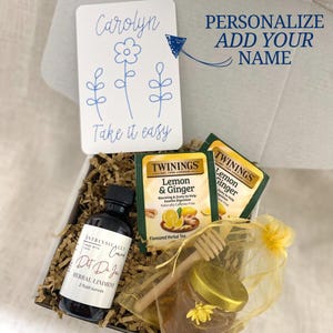 Personalized Get Well Soon Gift Box Natural Recovery Tea Honey Set Post ...