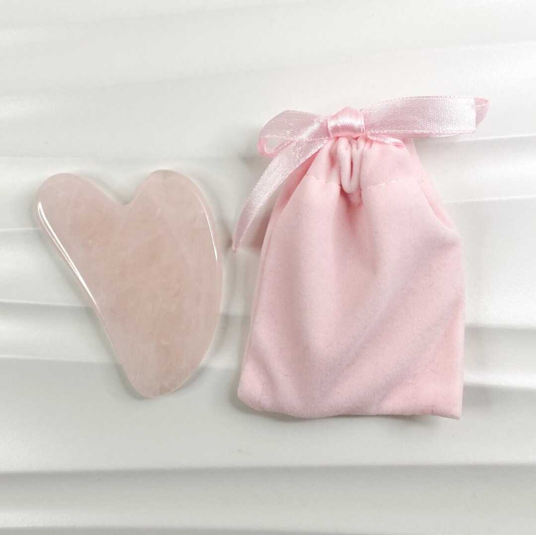 Rose Quartz Gua Sha Facial Tool Skin Natural Face Oil for Sensitive Dry ...