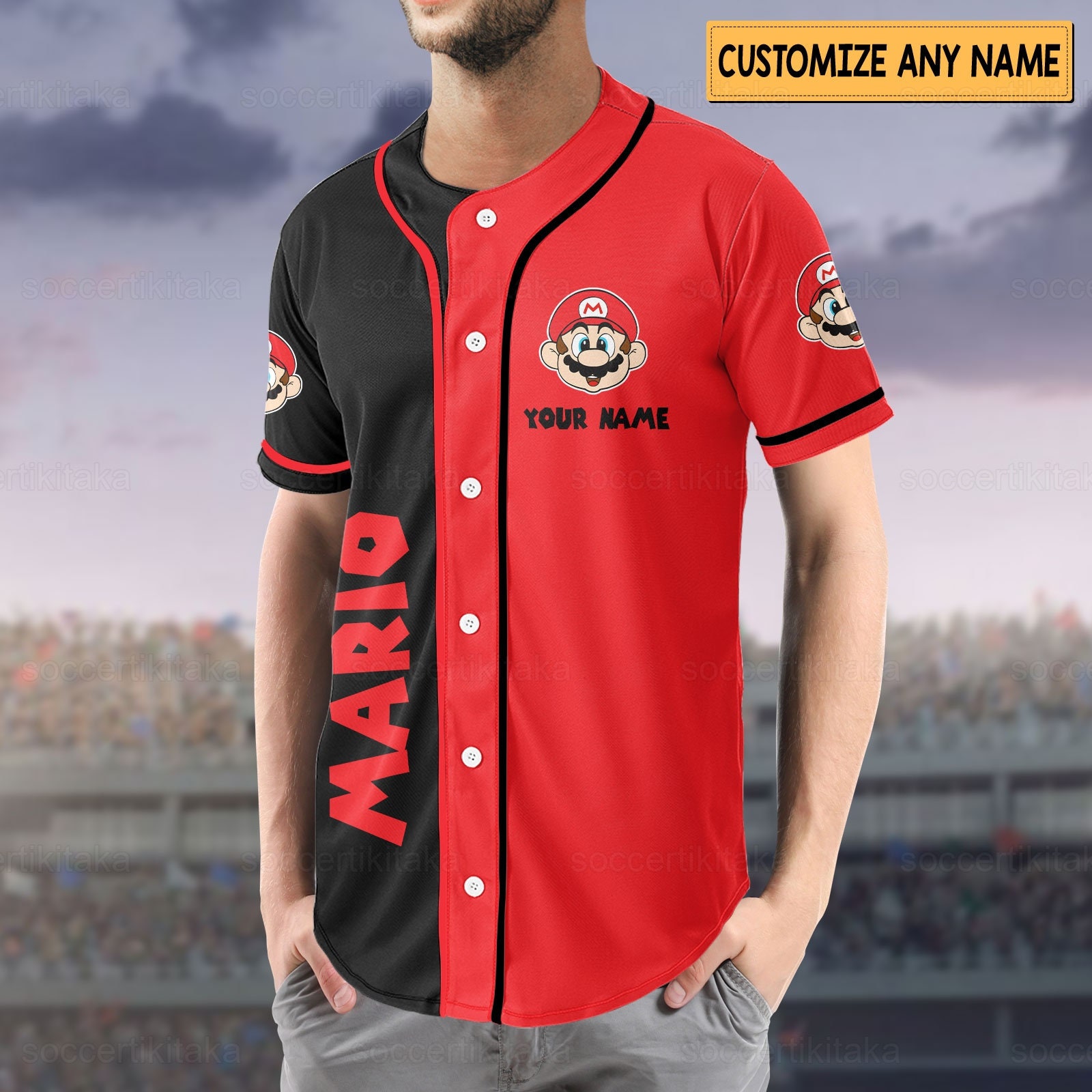 Mario Shirt, Mario Baseball Jersey, Mario Jersey Shirt, Personalized ...