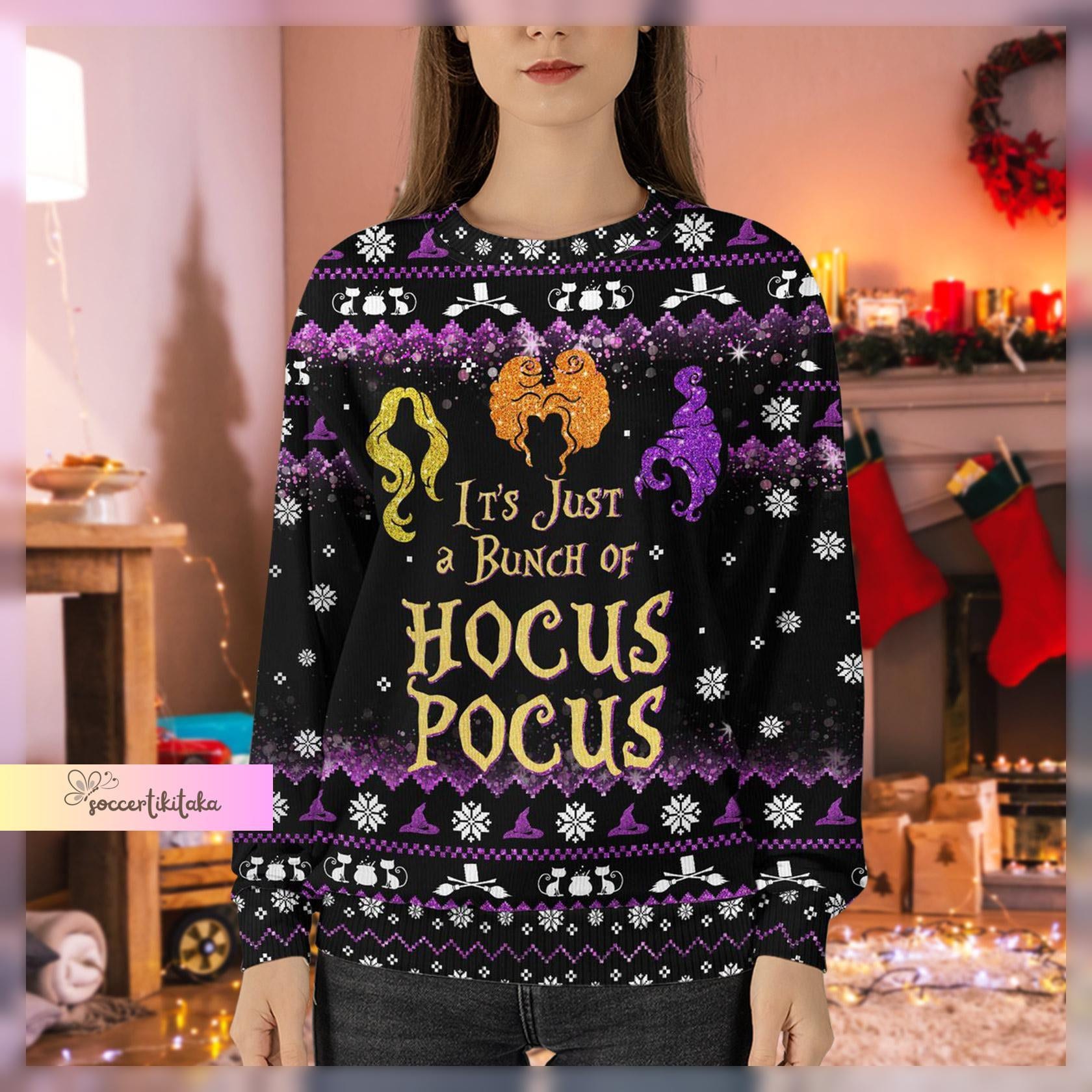 Hocus Pocus Christmas 3D Sweater Designed & Sold By Josefina