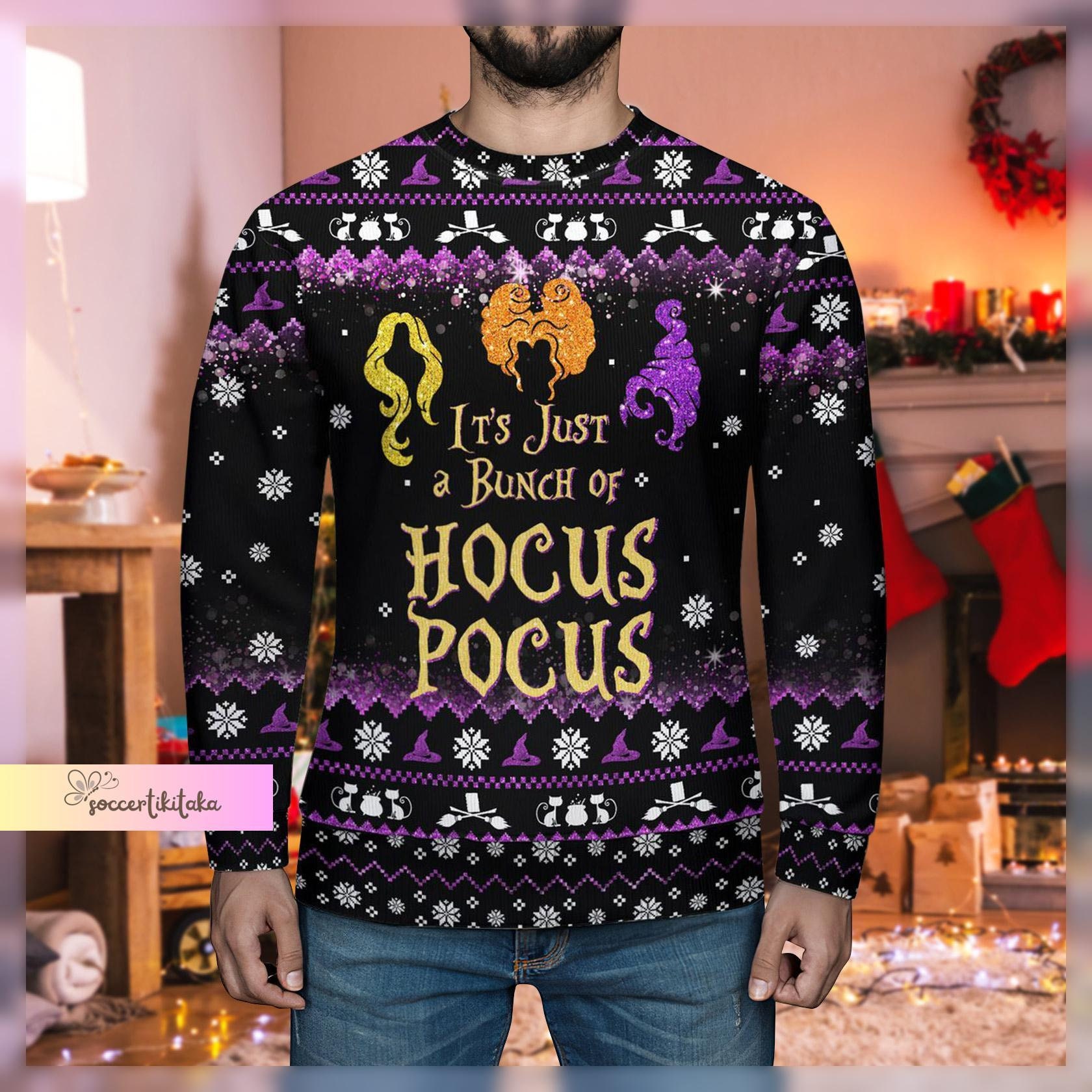 Hocus Pocus Christmas 3D Sweater Designed & Sold By Josefina