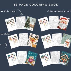 Paint by Numbers Bundle, Christmas Coloring Pages, Digital Holiday Art ...