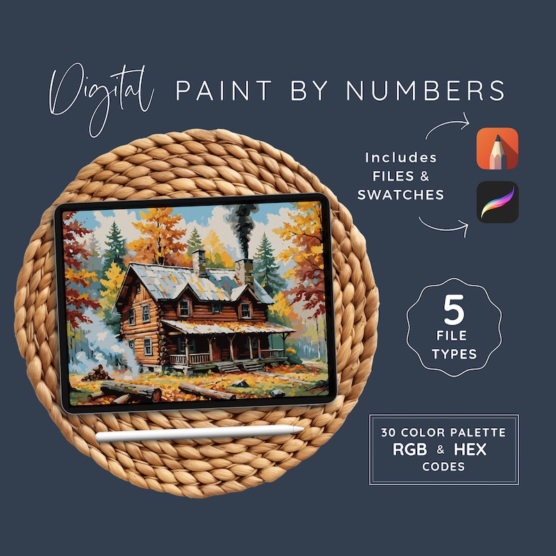 Paint by Numbers Fall Svg - Etsy