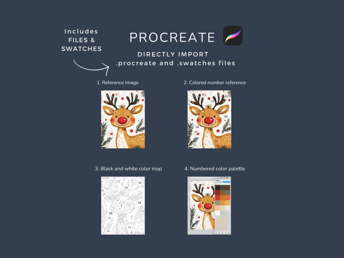 Paint by Numbers Bundle, Christmas Coloring Pages, Digital Holiday Art ...