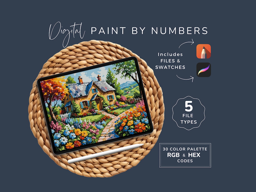 Procreate Paint by Numbers, Digital CBN, Cute Country Cottage, DIY Art ...