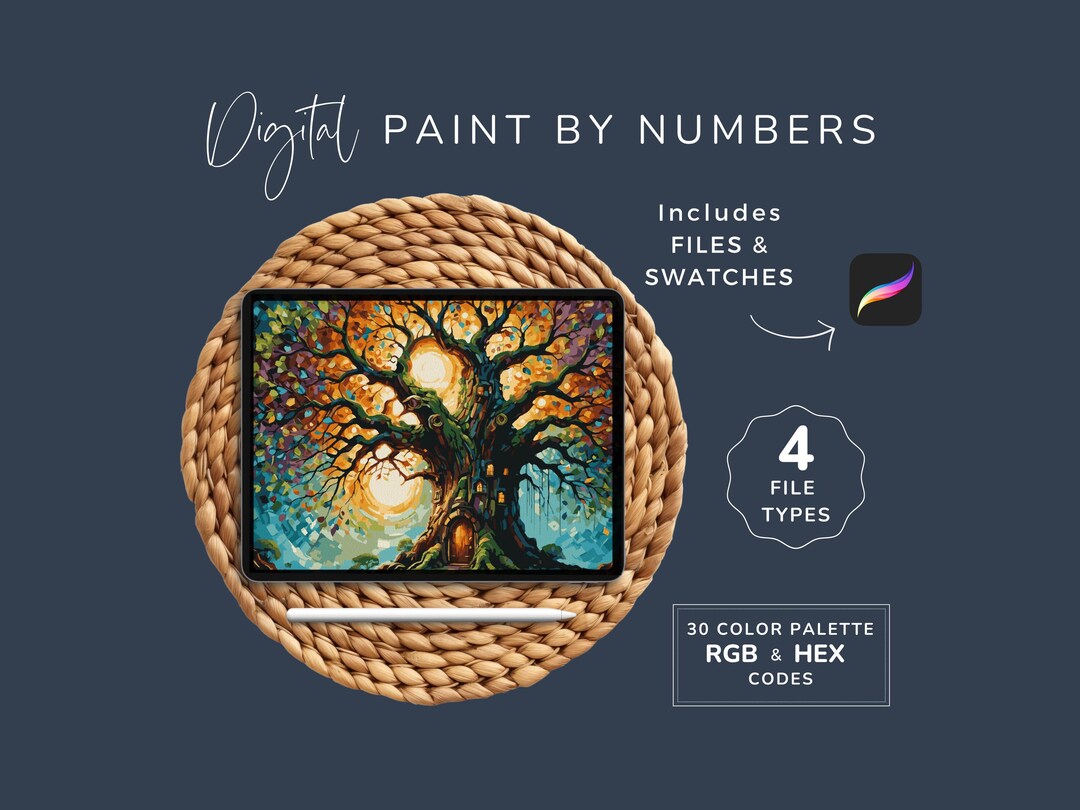 Color by Number on Procreate, Magical Door, Digital Paint by Numbers ...