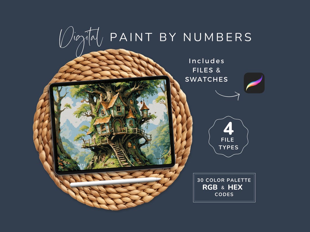 Digital Paint by Numbers, Fairytale Treehouse, Fantasy CBN, Digital ...