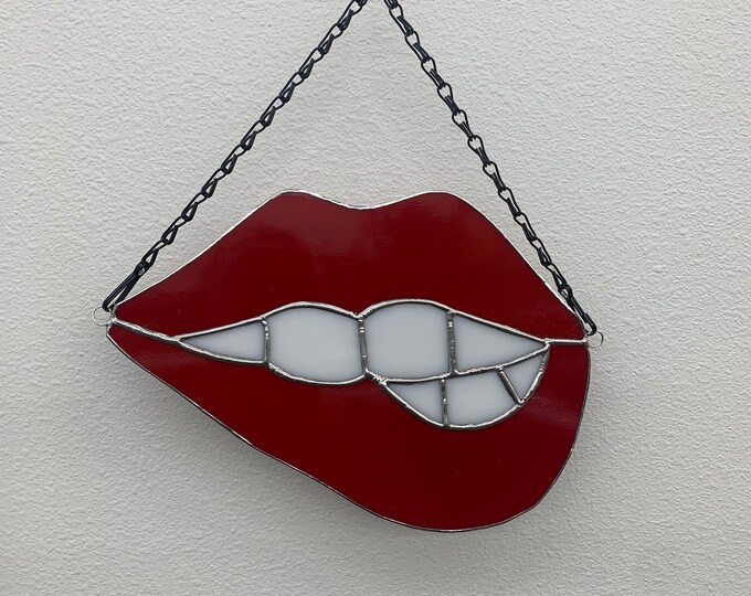 Handmade Stained Glass Kiss/lips Suncatcher - Etsy